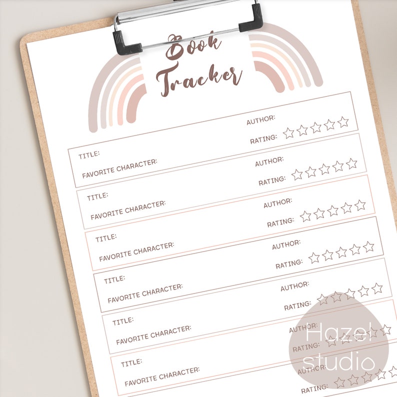 Boho Reading Log Book Tracker for Kids Reading Challenge | Etsy