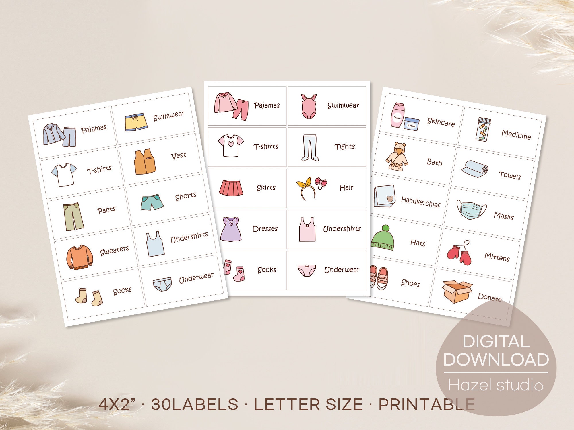 Kids Dresser Drawer Labels Kids Closet Storage Stickers - Etsy