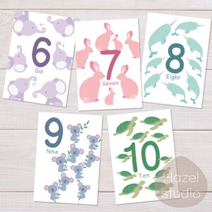 Number Flash Cards, Animal Number Cards, Montessori Materials ...