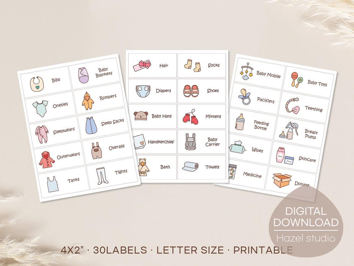 Baby Dresser Drawer Labels Nursery Drawer Labels Baby Closet - Etsy