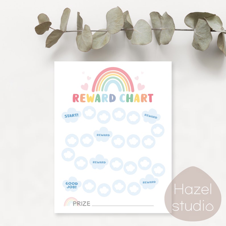 Rainbow Reward Chart Kids Behavior Chart Chore Chart - Etsy