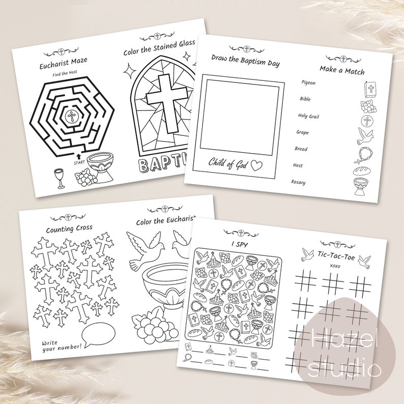 Baptism Activity Book First Communion Coloring for Kids - Etsy