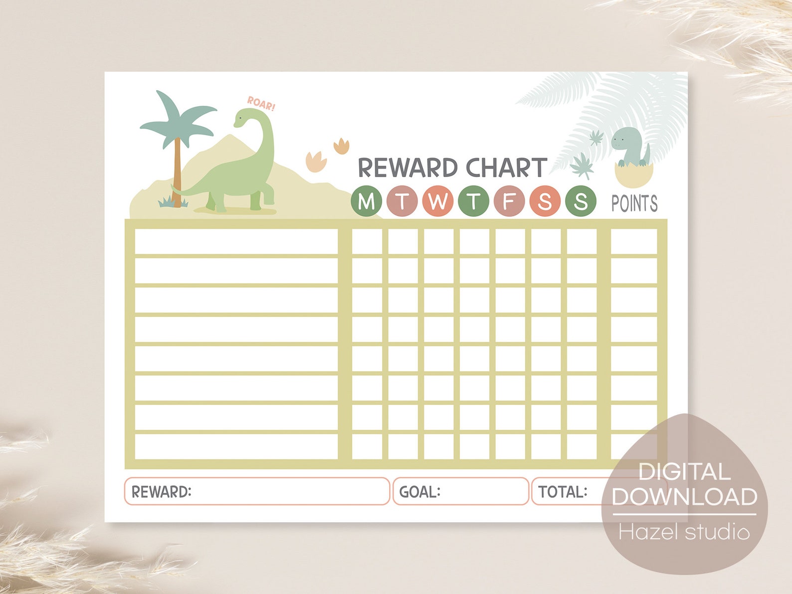 Dinosaur Reward Chart Boy Behavior Chart Weekly Chore Chart - Etsy