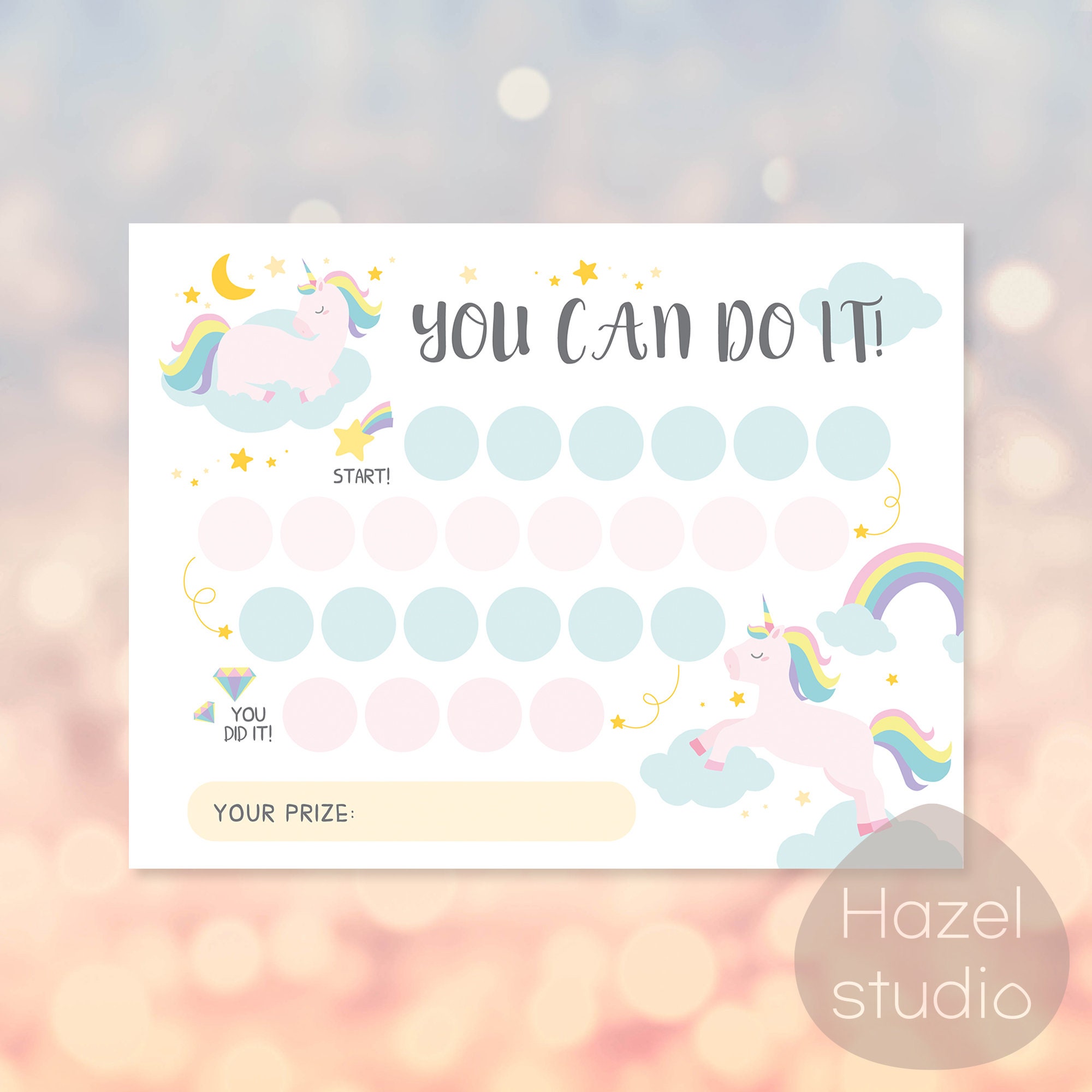 Unicorn Reward Chart Rainbow Behavior Chart Chore Chart - Etsy UK