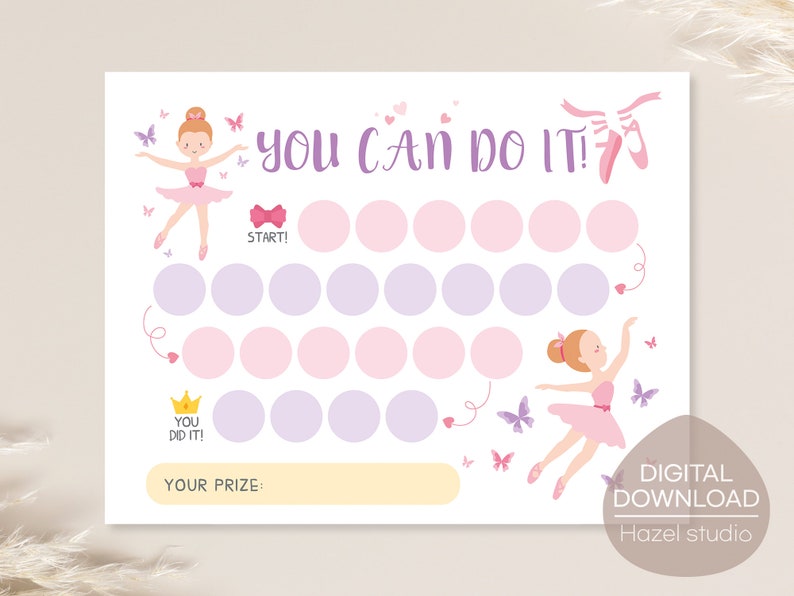 Ballerina Reward Chart Girl Behavior Chart Chore Chart - Etsy
