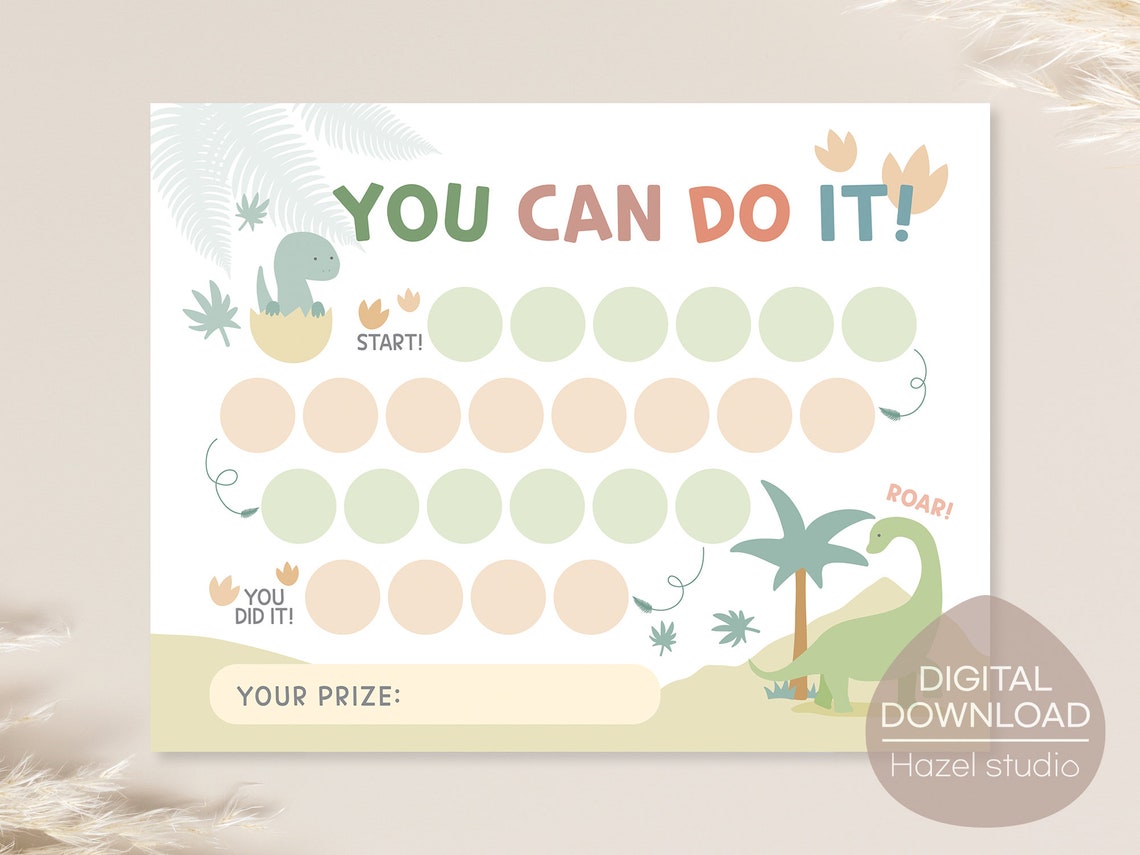 Dinosaur Reward Chart Boy Behavior Chart Chore Chart - Etsy