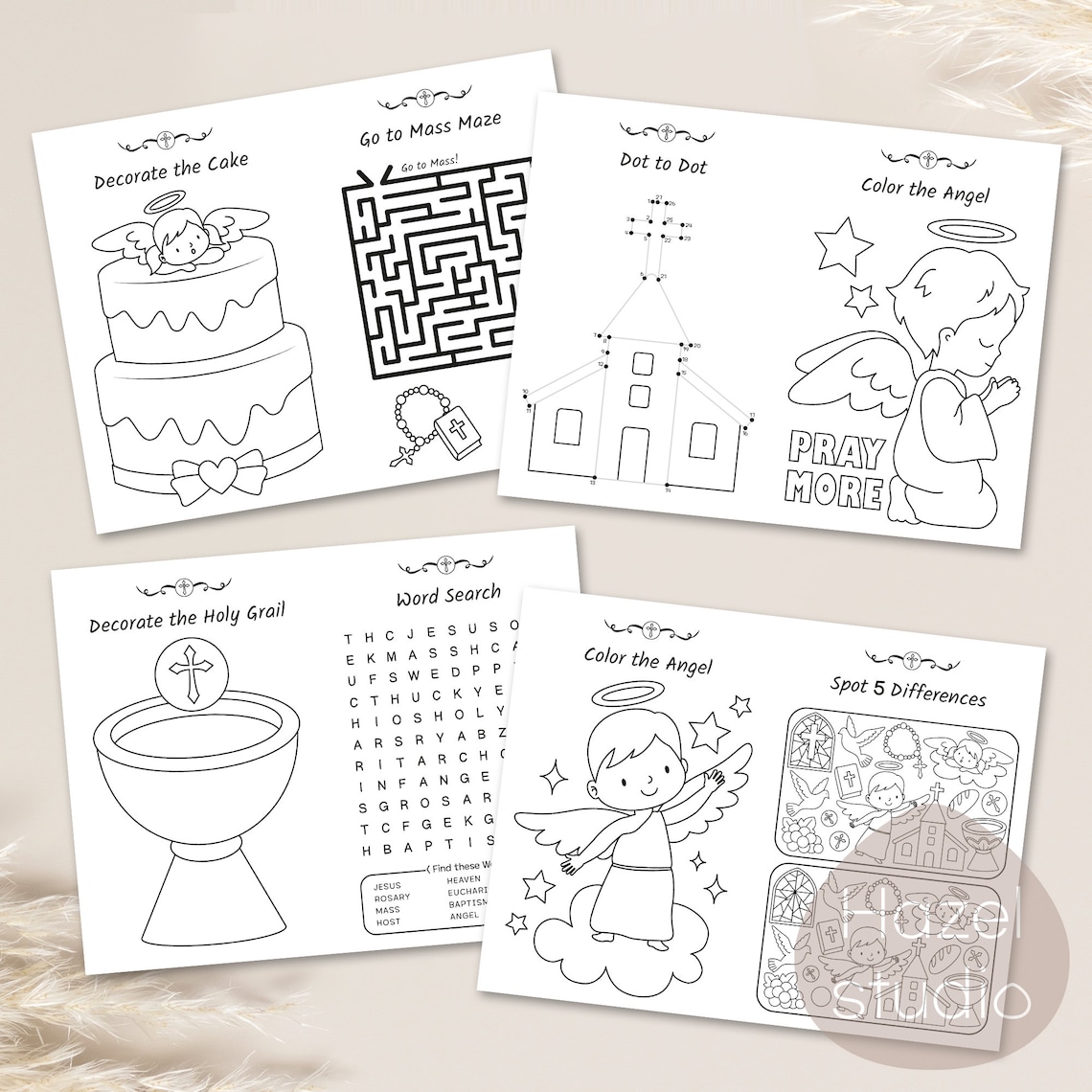 Baptism Activity Book: First Communion Coloring Pages (digital Download ...
