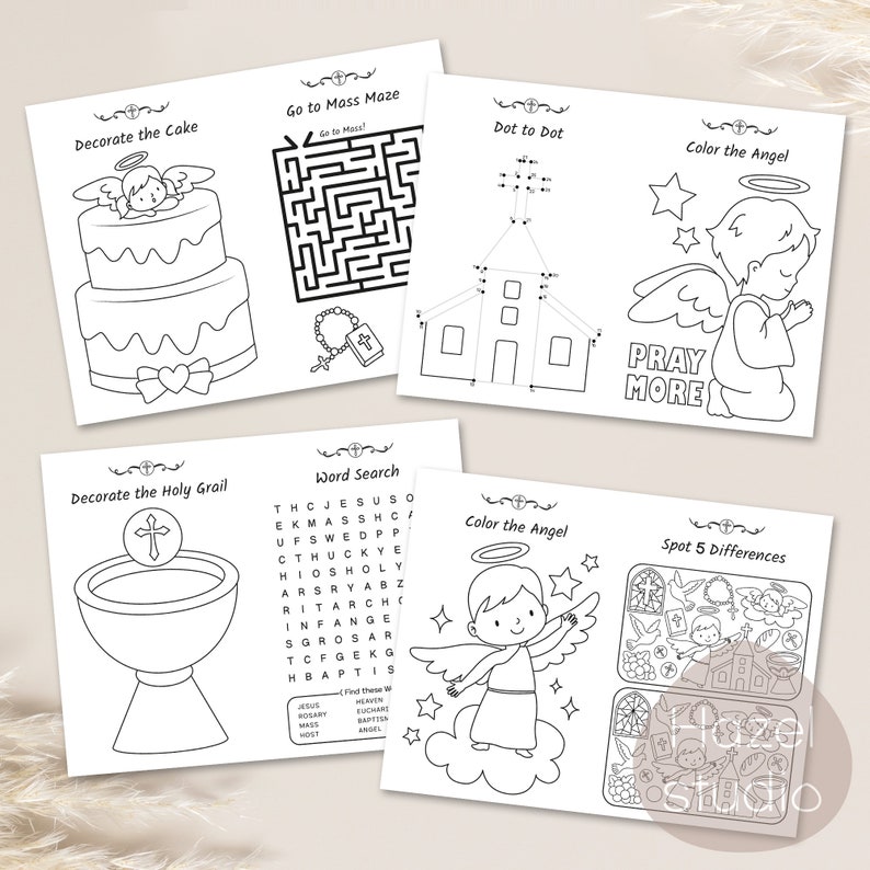 Baptism Activity Book: First Communion Coloring Pages (digital Download ...