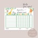 Animal Reward Chart Safari Behavior Chart for Kids Weekly - Etsy
