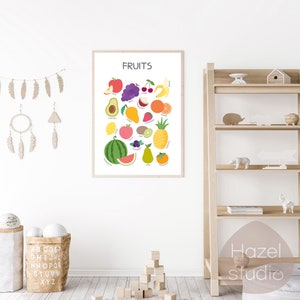 Fruits Poster, Learning Posters, Montessori Homeschool Decor, Preschool ...