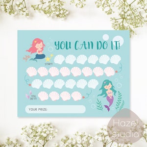 Mermaid Reward Chart, Girl Behavior Chart, Chore Chart, Toddler Routine ...
