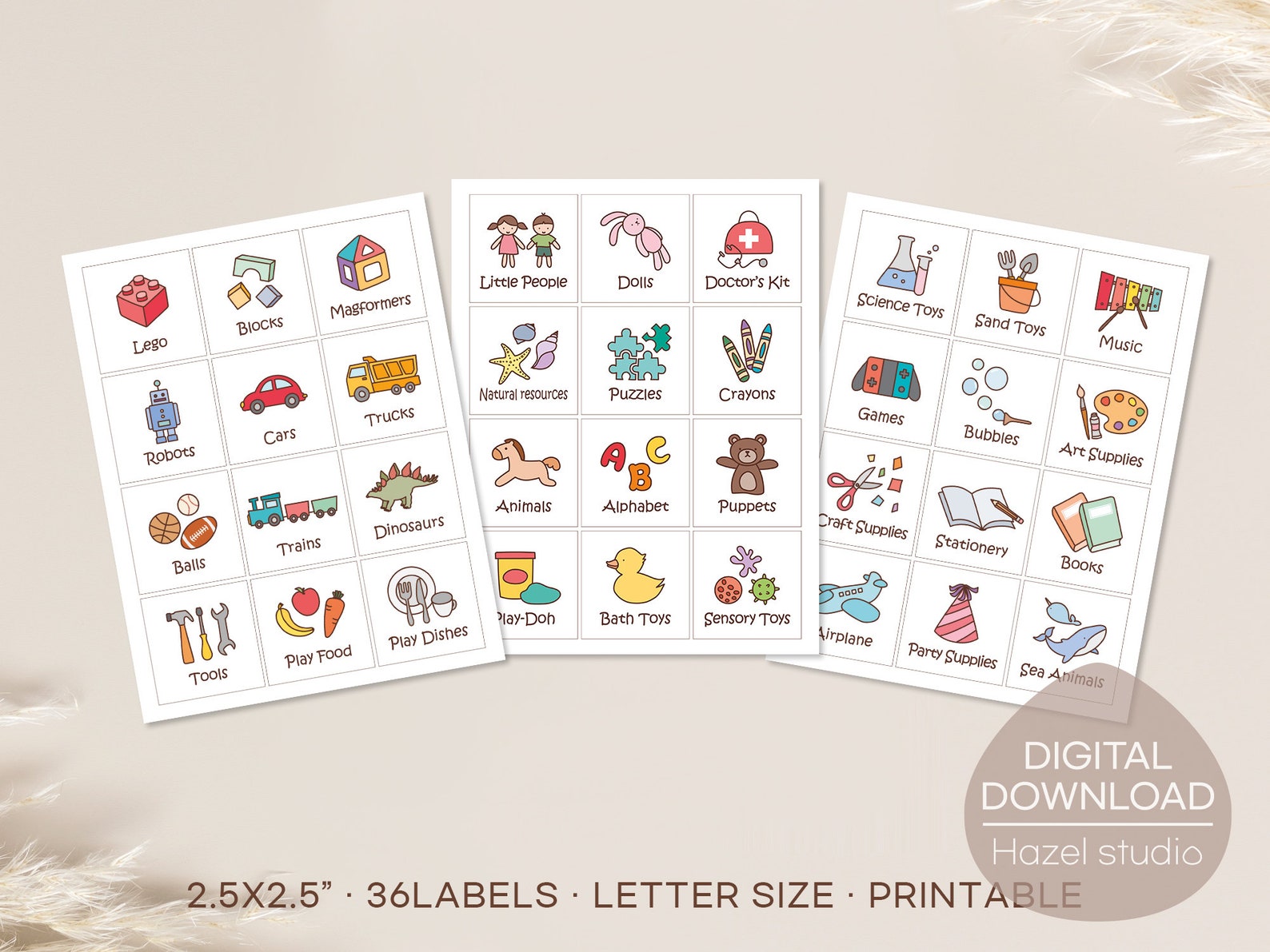 Kids Toy Room Storage Labels Organization 36 Labels Kids - Etsy