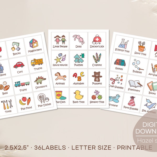 Toy Bin Labels - Etsy