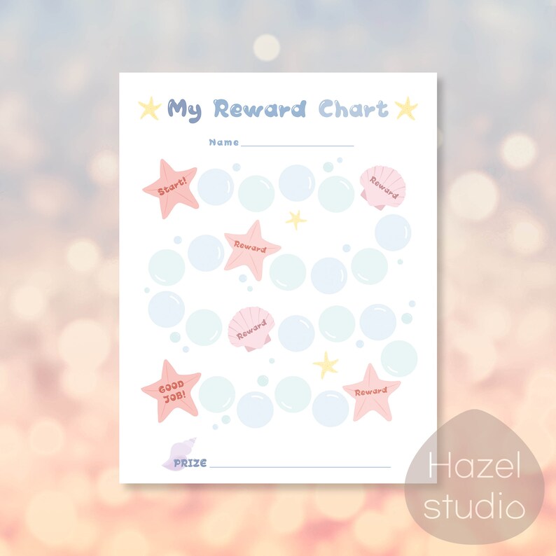 Kids Reward Chart Summer Toddler Behavior Chart Monthly - Etsy