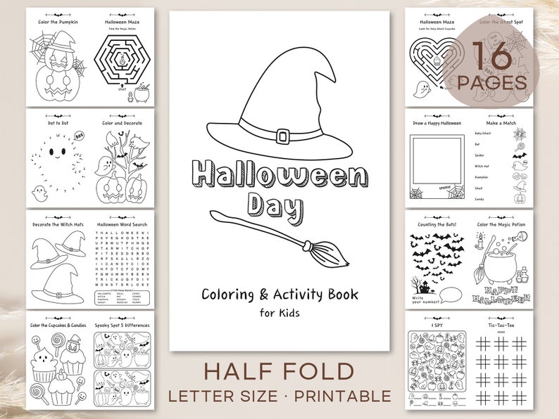 Kids Halloween Activity Book Coloring&activity Book for Kids - Etsy