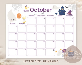 2024 Kids Calendar Printable, Monthly Calendar, Kids Schedule ...