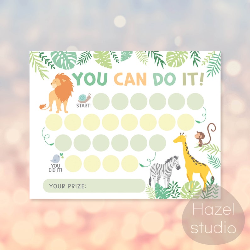 Animal Reward Chart Safari Behavior Chart for Kids Toddler - Etsy