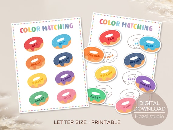 Color Matching Activity Color Sorting Color Busy Book Pages | Etsy