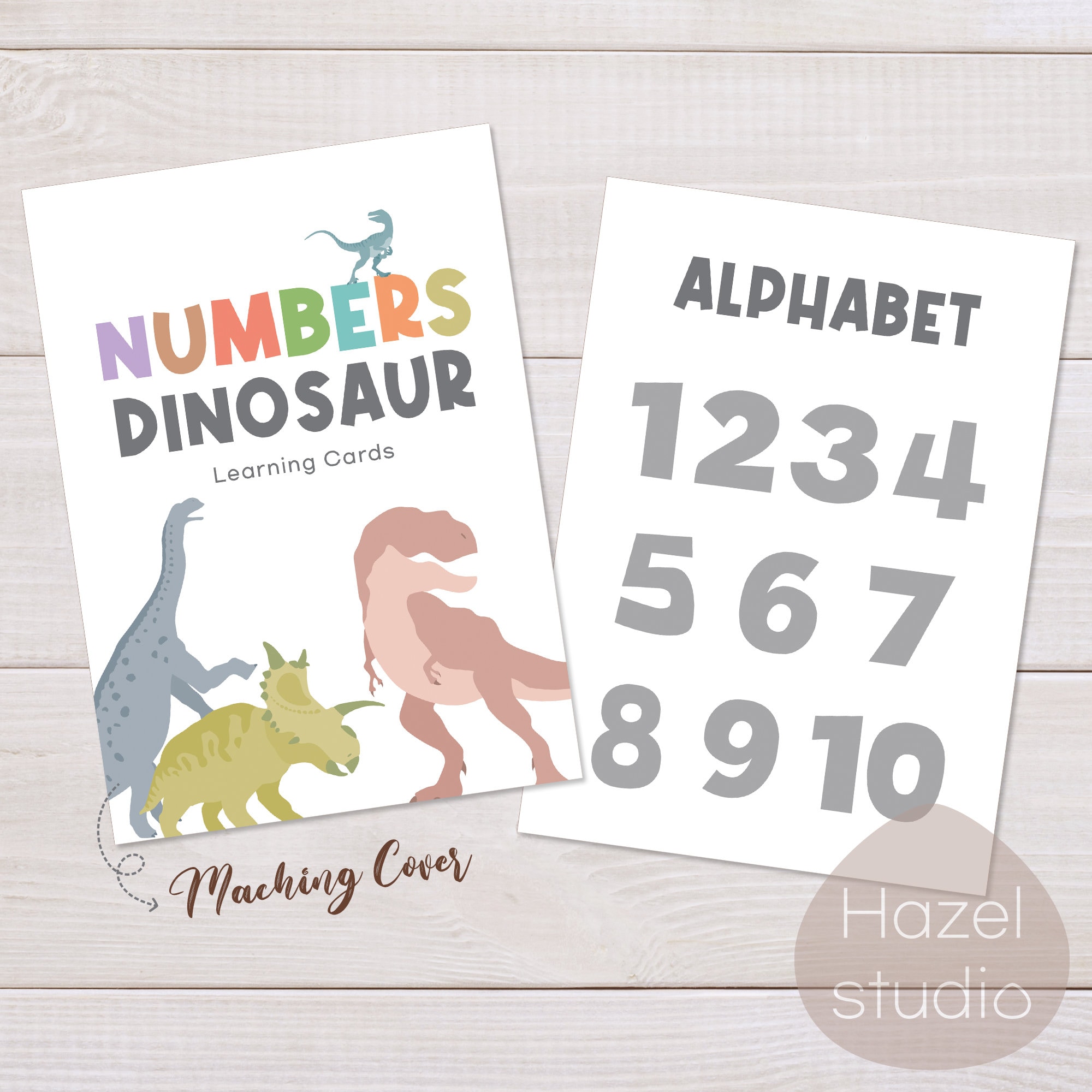 Number Flash Cards Dinosaur Number Cards Montessori - Etsy