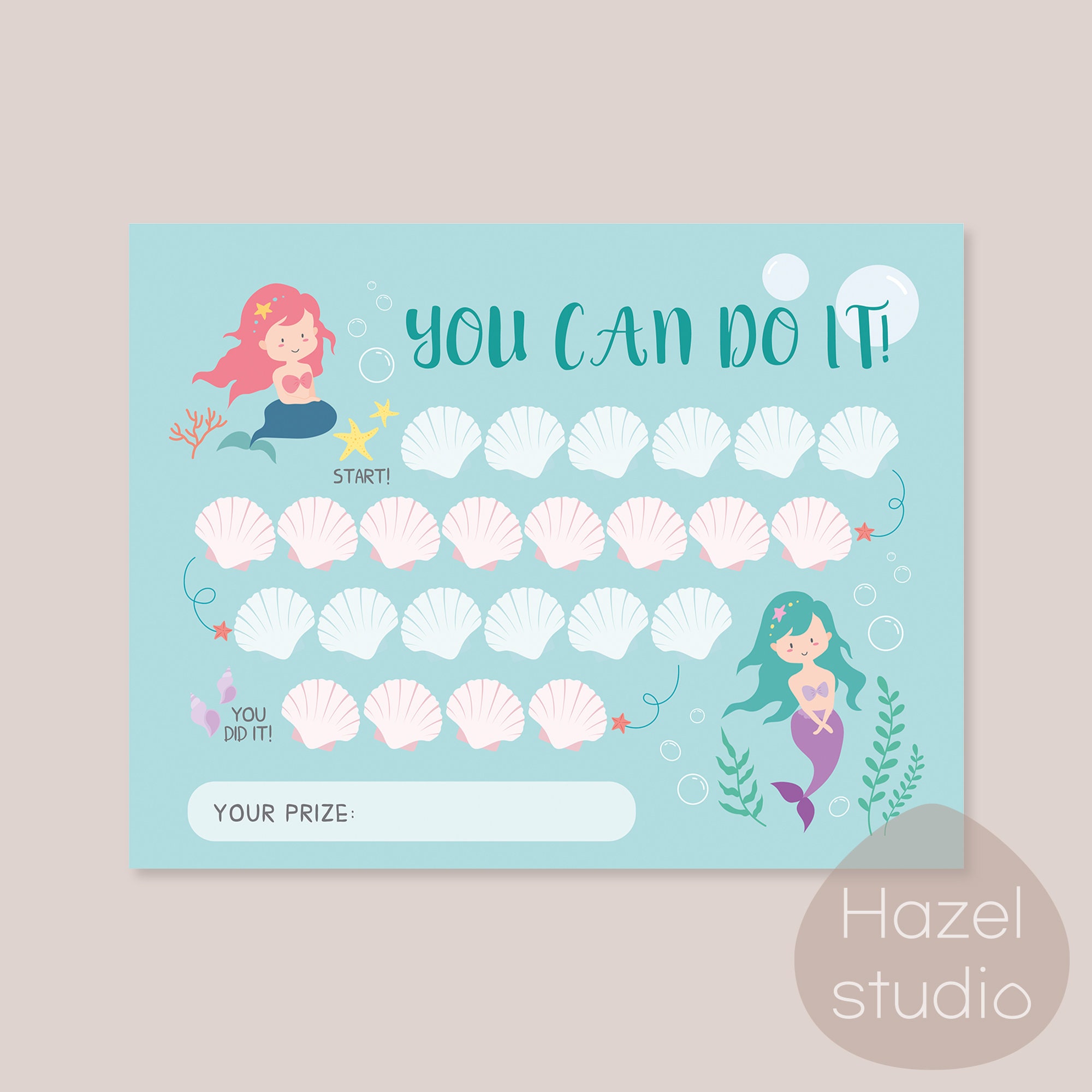 Mermaid Reward Chart Girl Behavior Chart Chore Chart - Etsy
