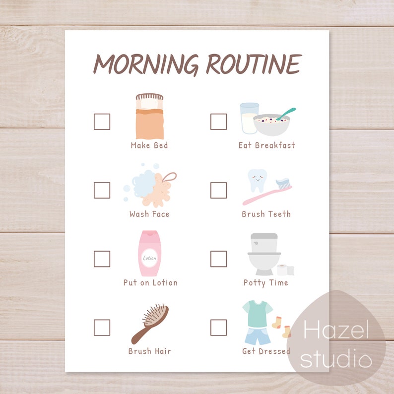 Kids Morning and Evening Routine Chart Toddler Daily Routine - Etsy
