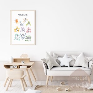 Numbers Poster, Animal Counting Numbers, Home School Montessori ...