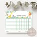 Animal Reward Chart Safari Behavior Chart for Kids Weekly - Etsy