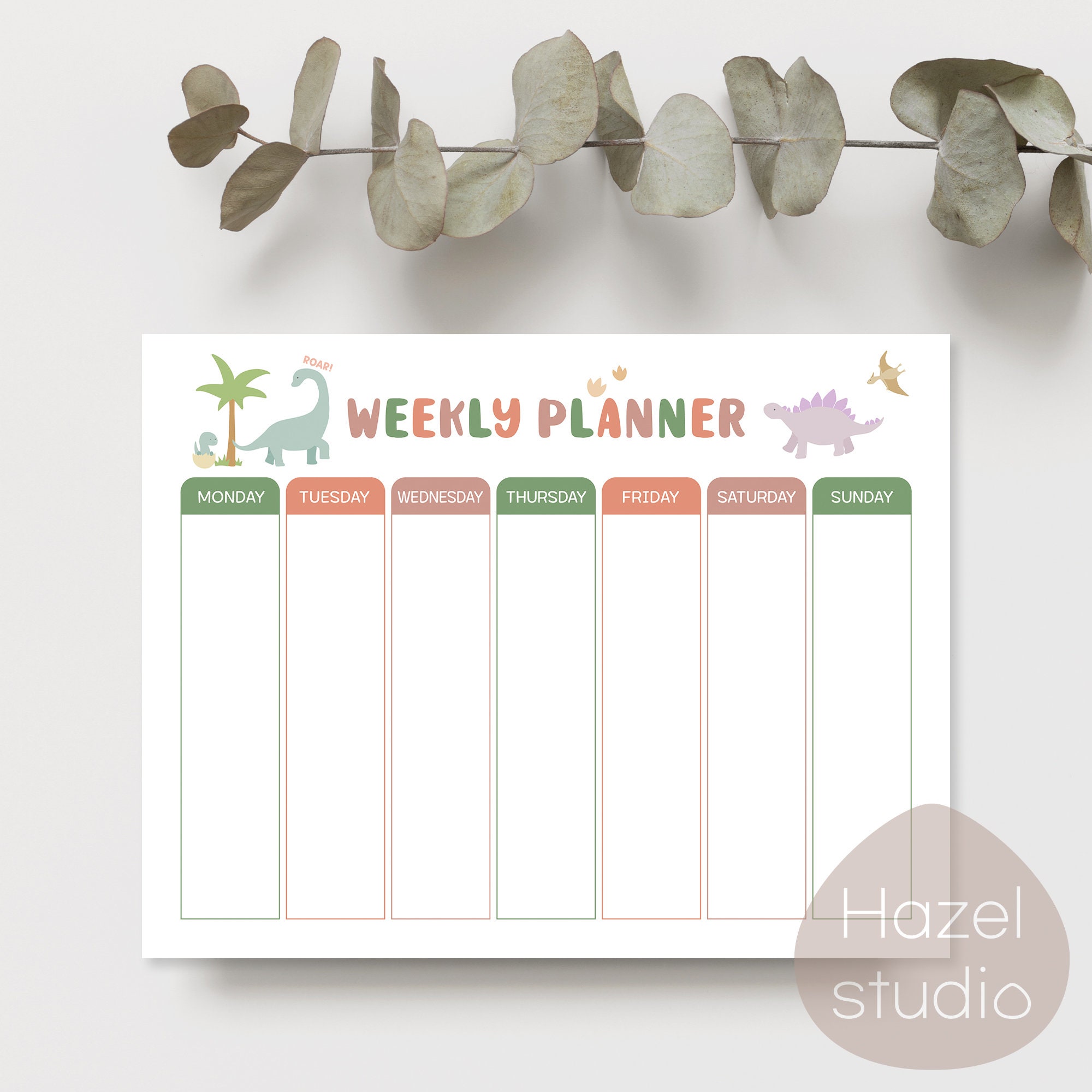 Boy Weekly Planner Dinosaur Daily Planner Homeschool - Etsy