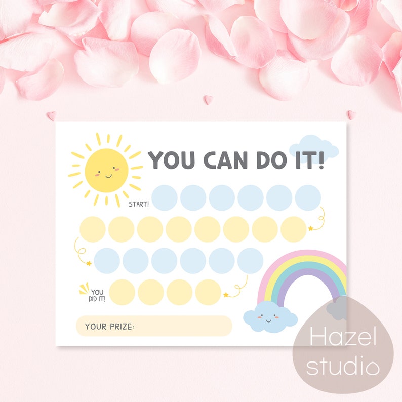 Rainbow Reward Chart Sunshine Sticker Behavior Chart Chore - Etsy