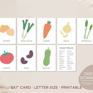 Vegetables Flash Cards, Learning Cards, Montessori Materials ...