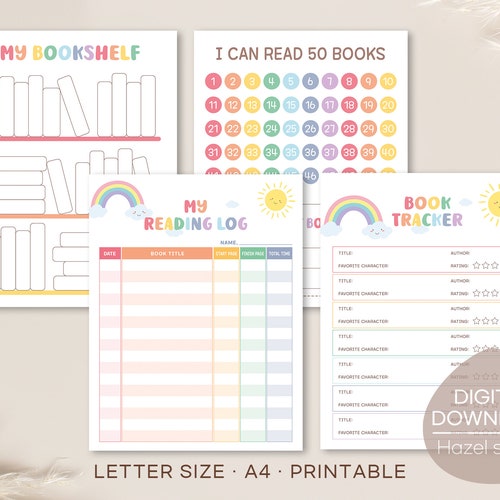 Book Tracker Printable Bookshelf Reading Log Books - Etsy