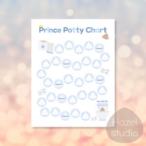 Prince Potty Reward Chart, Boy Behavior Chart, Toddler Routine Sheet ...