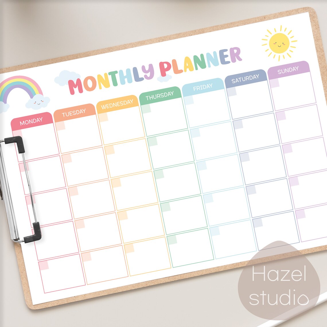Kids Planner Bundle Rainbow Planner Set Weekly Planner - Etsy
