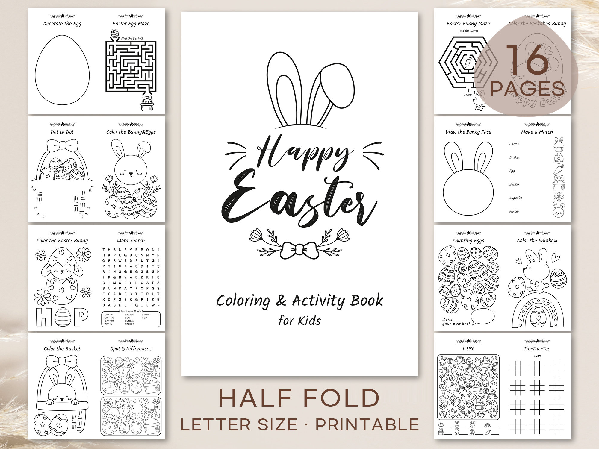 Easter Activity Book Coloring&activity Book for Kids Happy - Etsy