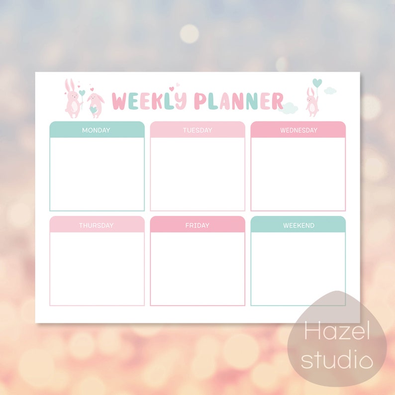 Kids Weekly Planner Girl Daily Planner Homeschool Planner - Etsy