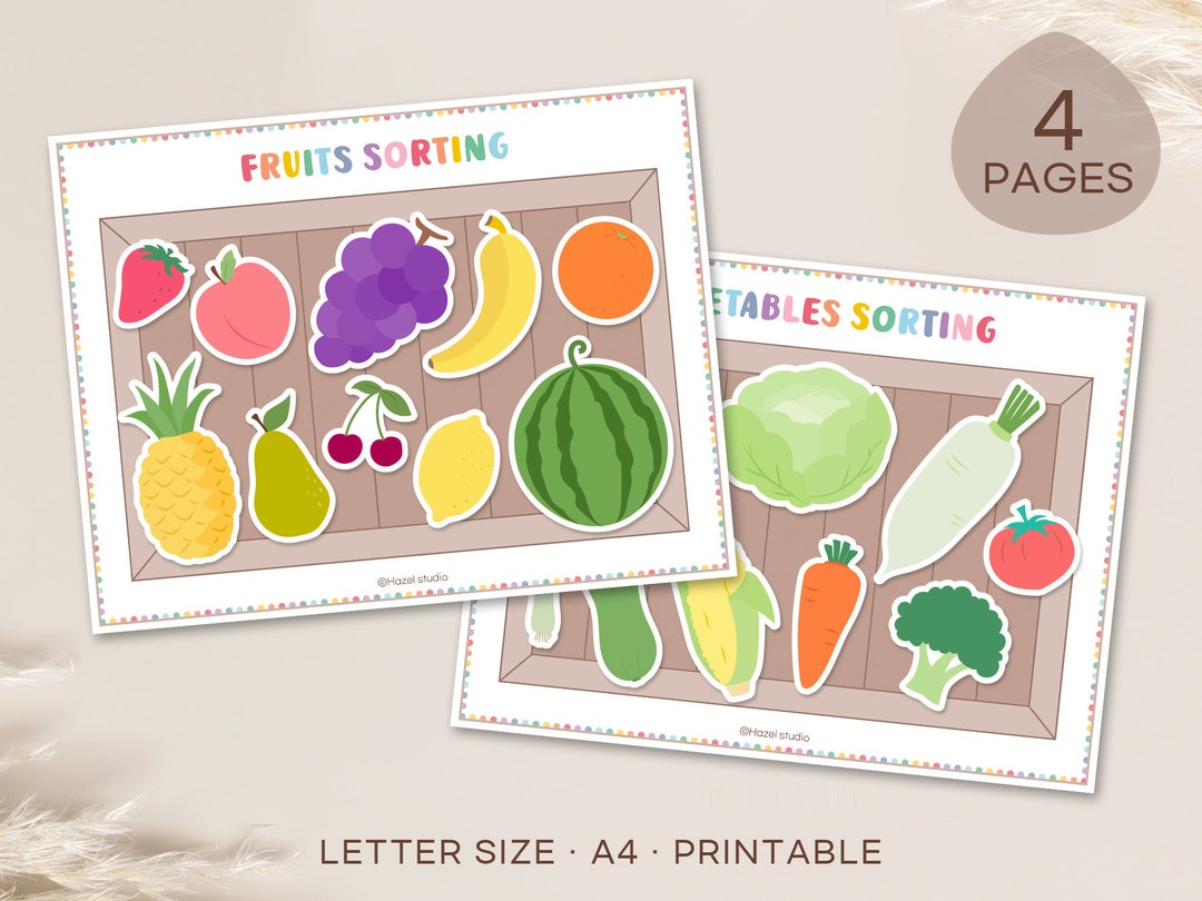 Fruits & Vegetables Sorting Activity: Montessori Busy Book (digital ...