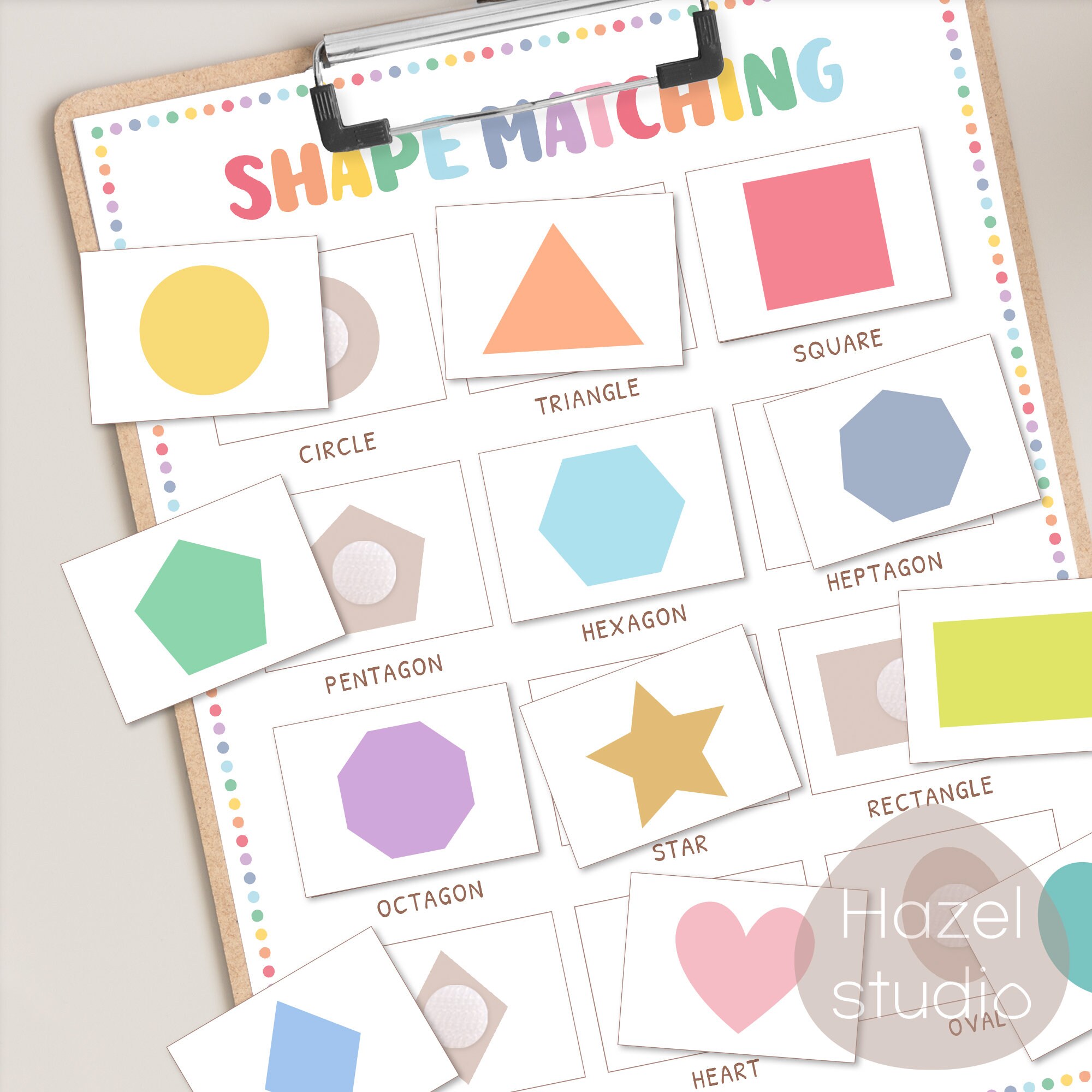 Shape Matching Game Geometric Shapes Activity Shape Learning - Etsy