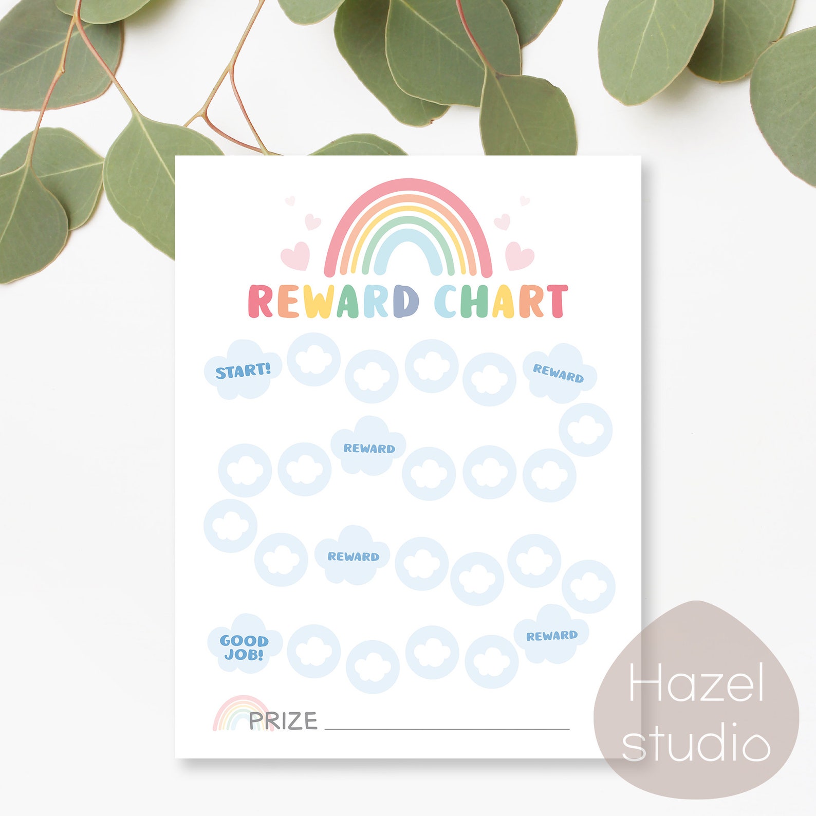 Rainbow Reward Chart Kids Behavior Chart Chore Chart - Etsy