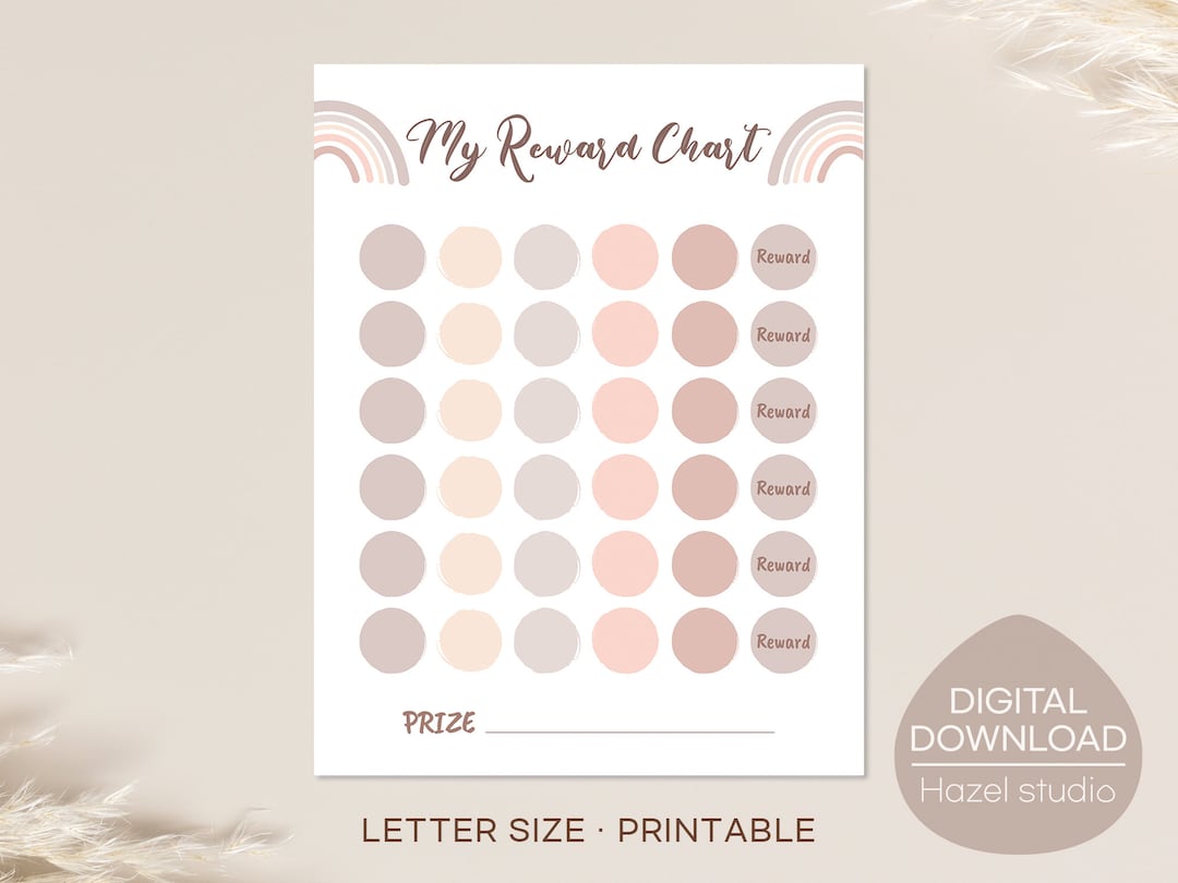 Boho Rainbow Reward Chart: Kids Behavior, Toddler Routine (digital ...