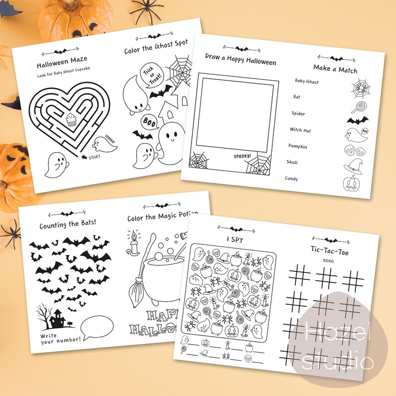 Kids Halloween Activity Book Coloring&activity Book for Kids - Etsy