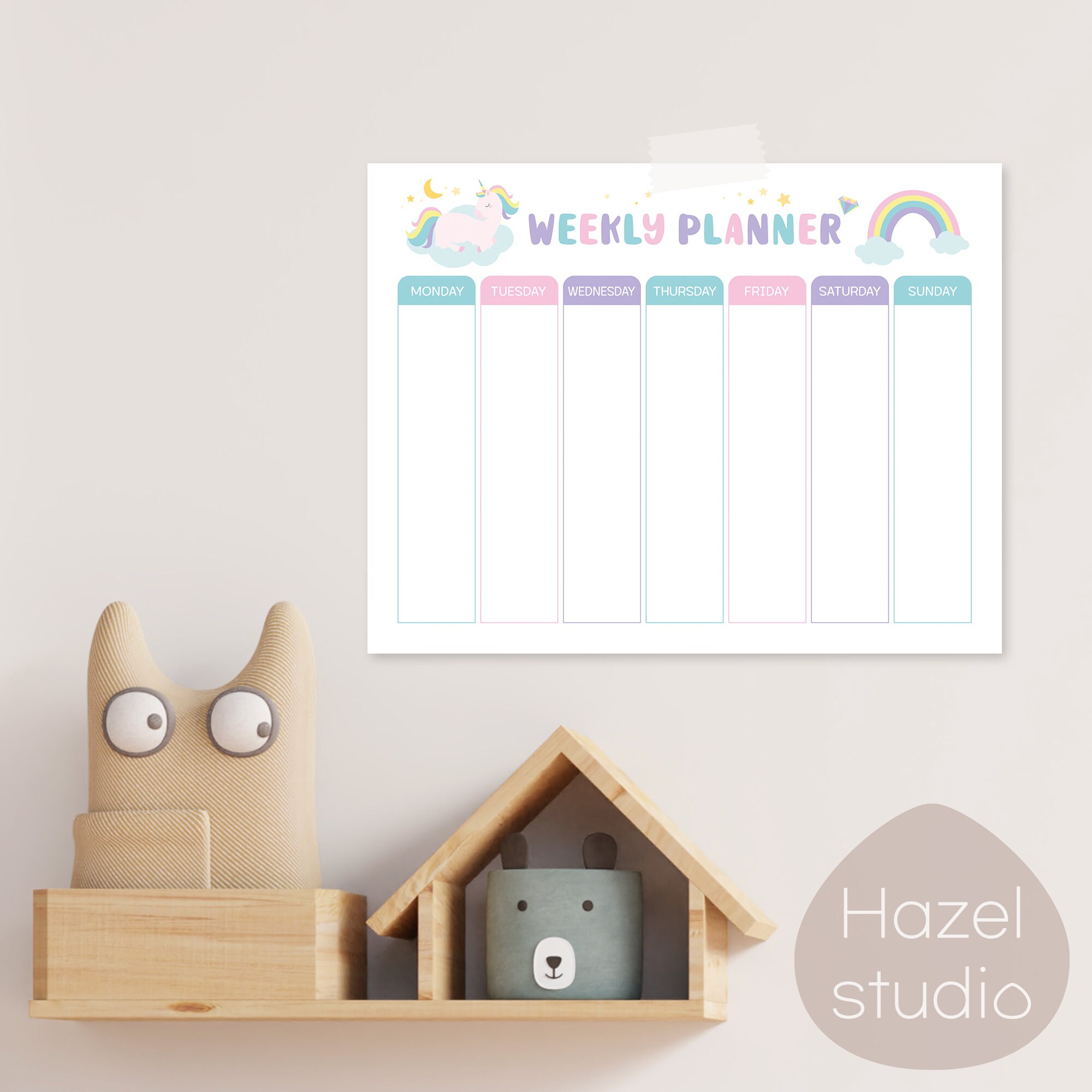 Kids Weekly Planner Unicorn Daily Planner Homeschool | Etsy