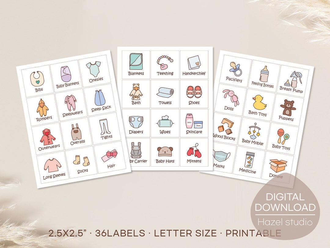 Baby Dresser Drawer Labels: Nursery Closet Organization (digital ...