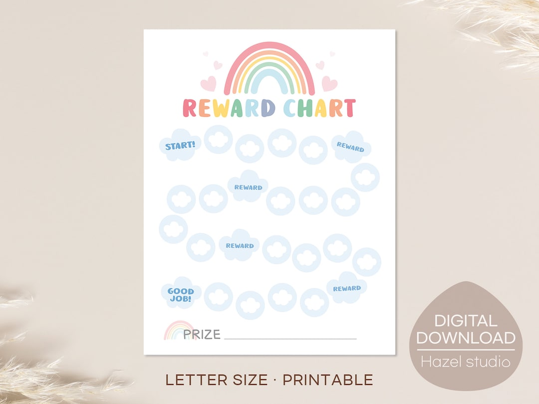 Rainbow Reward Chart, Kids Behavior Chart, Chore Chart, Toddler Routine ...
