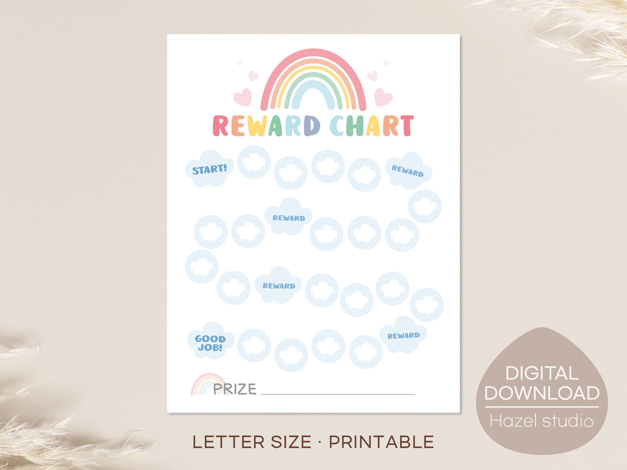 Rainbow Reward Chart Kids Behavior Chart Chore Chart - Etsy UK