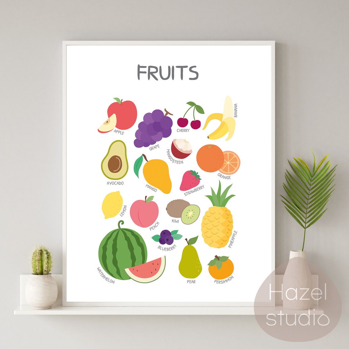 Fruits Poster Learning Posters Montessori Homeschool Decor - Etsy