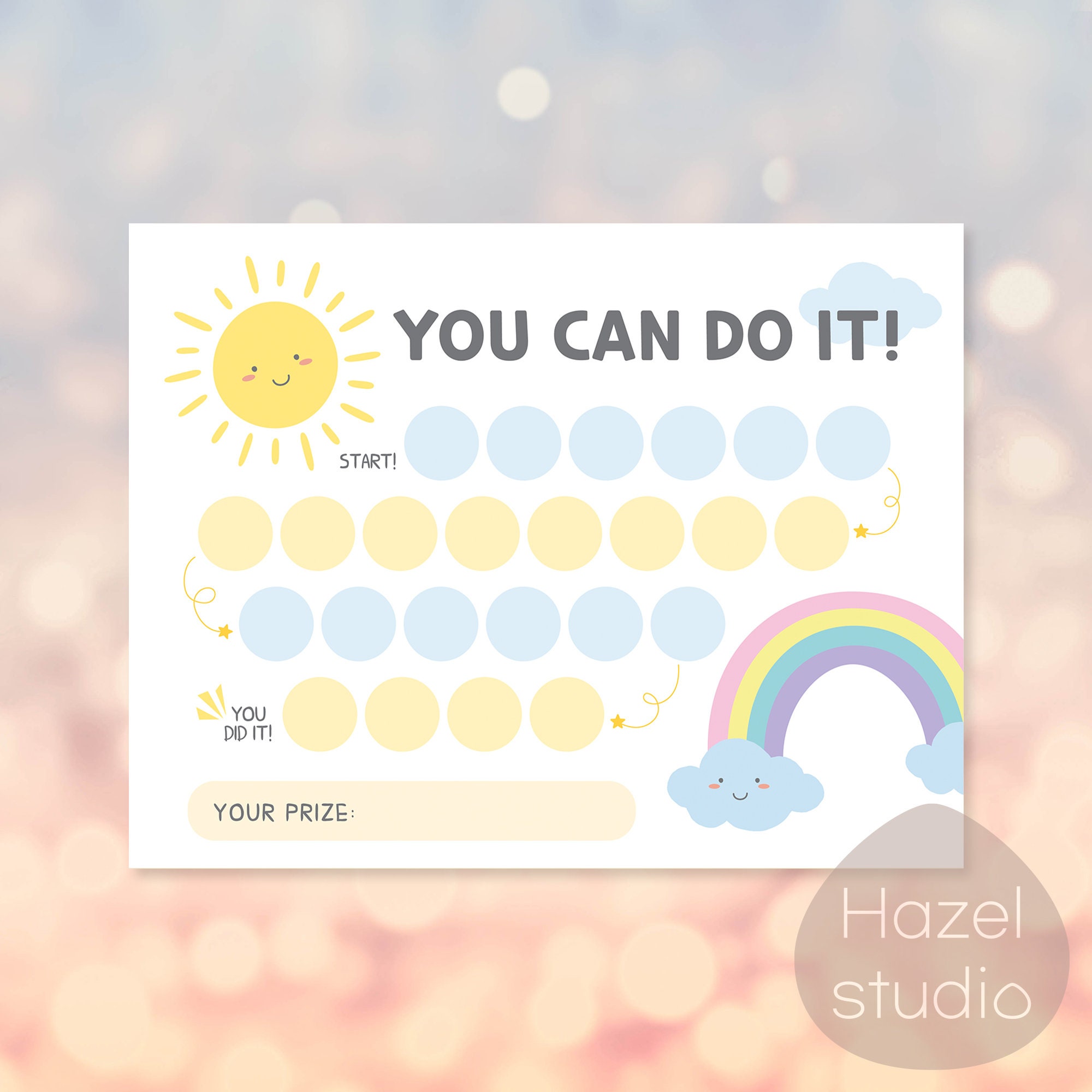Rainbow Reward Chart Sunshine Sticker Behavior Chart Chore - Etsy UK