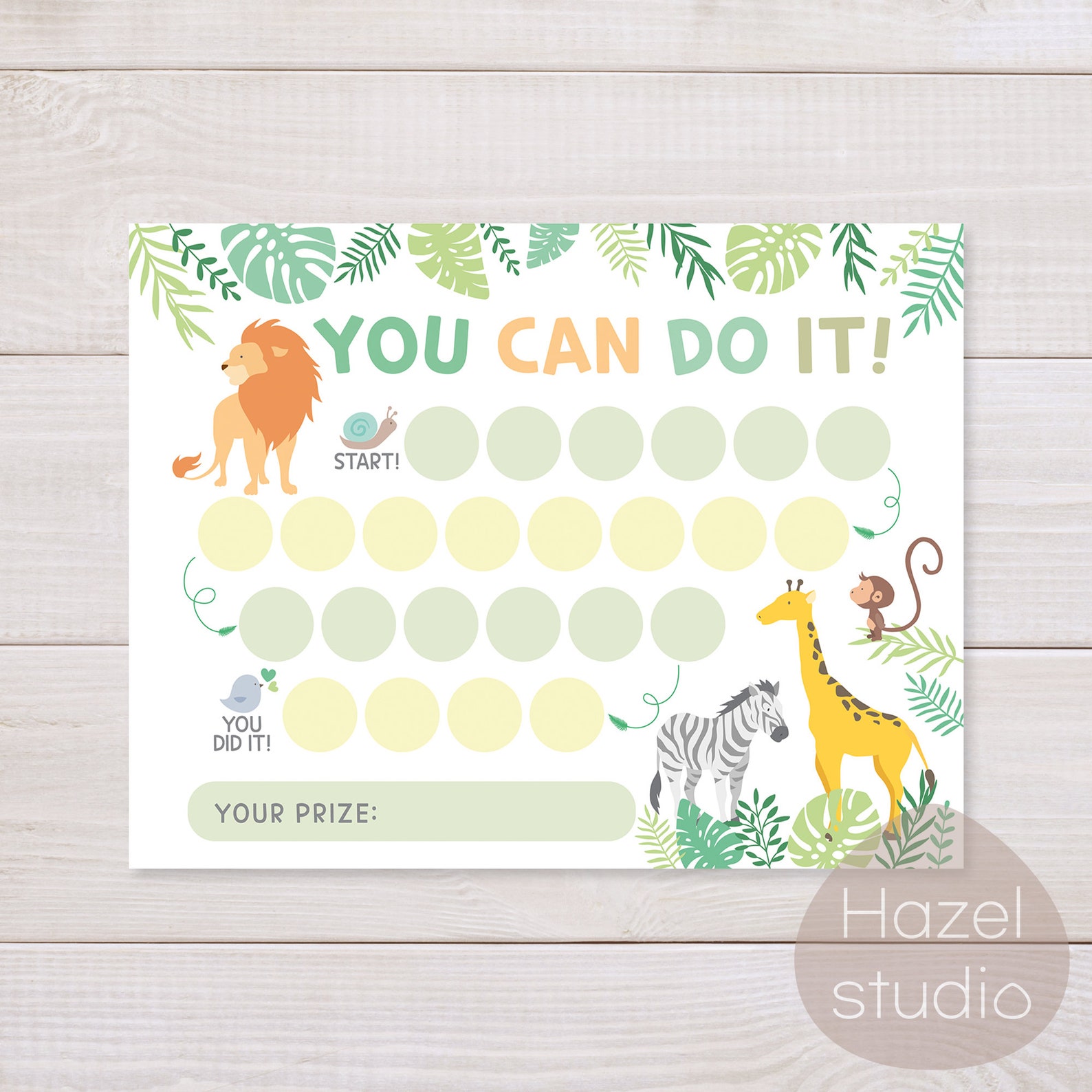 Animal Reward Chart Safari Behavior Chart for Kids Toddler - Etsy