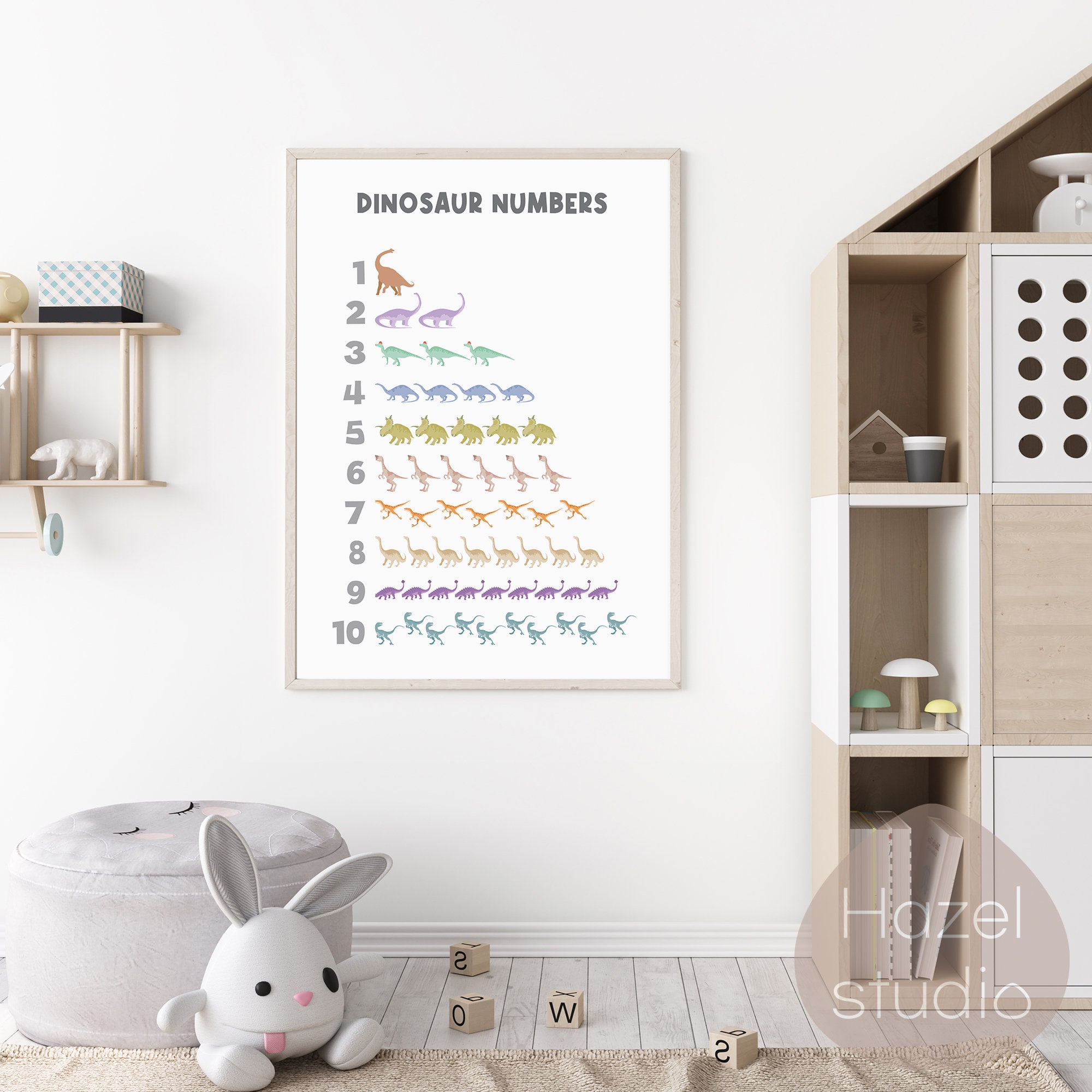 Dinosaur Numbers Poster 123 Poster Home School Montessori - Etsy