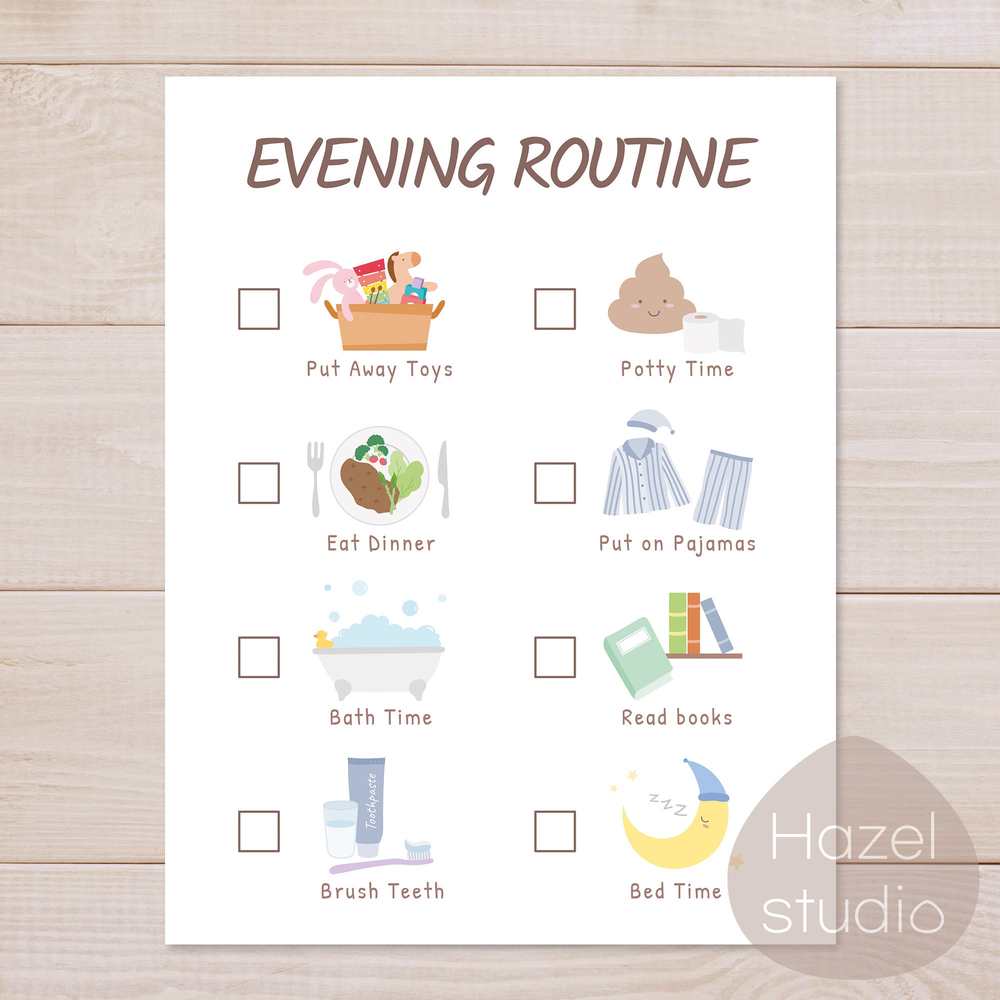 Kids Morning and Evening Routine Chart Toddler Daily Routine - Etsy