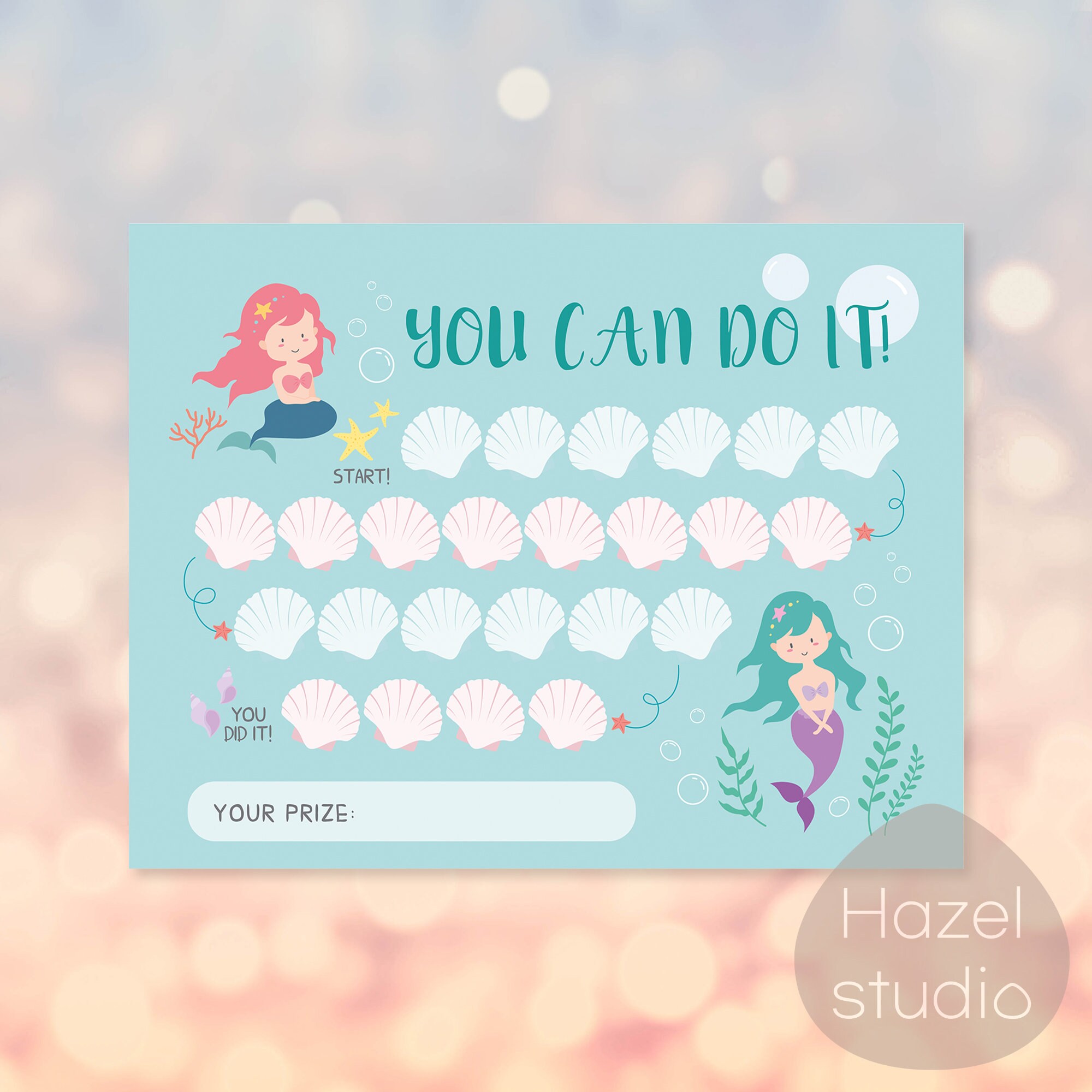 Mermaid Reward Chart Girl Behavior Chart Chore Chart - Etsy